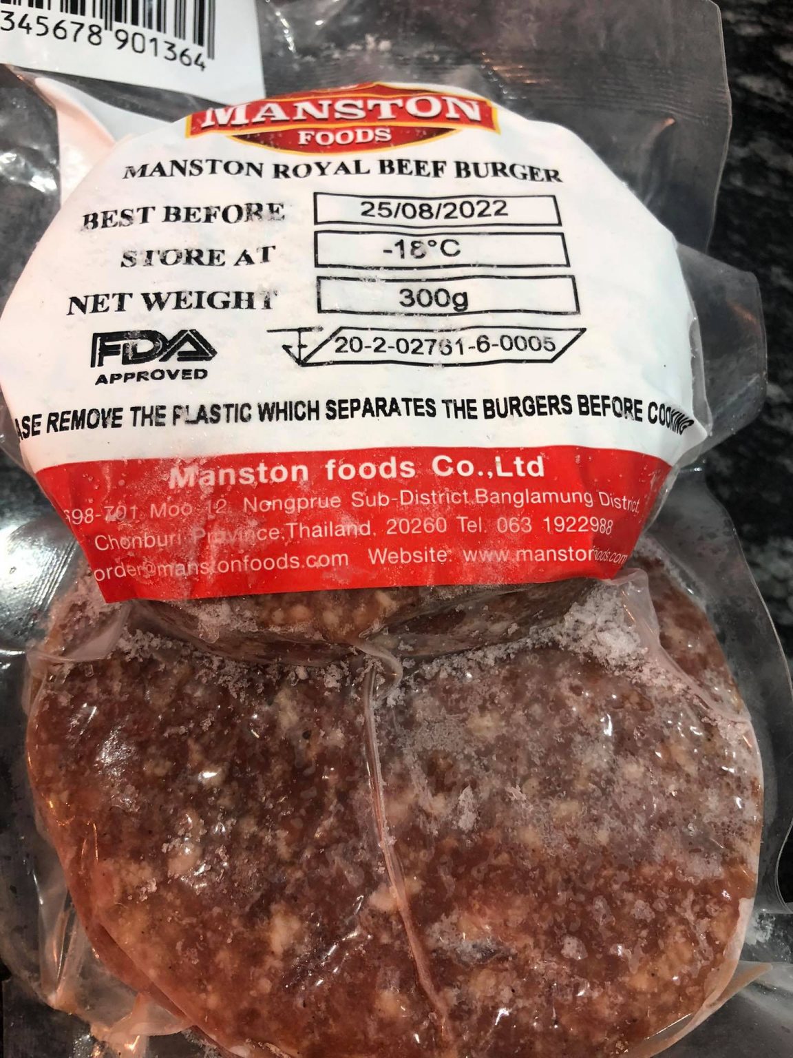 Manston Royal Beef Burgers 150g x 2 - The Pantry Expat Food & Beverage