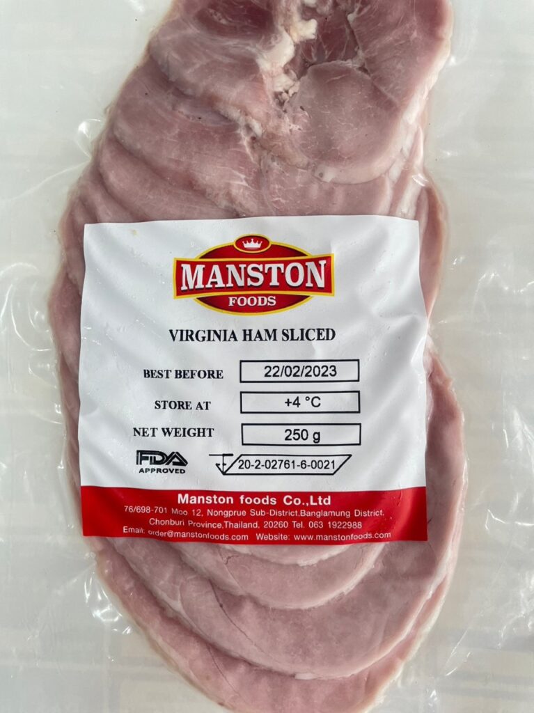 Manston Virginia Ham Sliced 250g - The Pantry Expat Food & Beverage