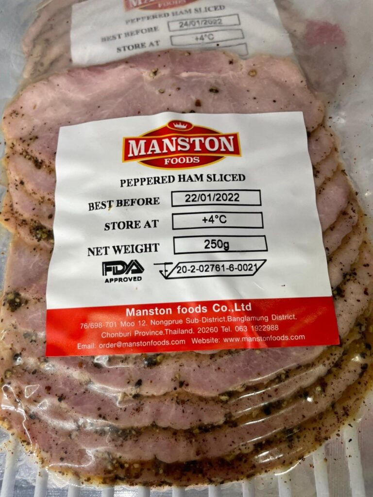 Manston Pepper Ham Sliced 250g - The Pantry Expat Food & Beverage