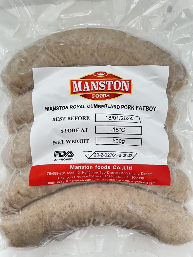 Manston Royal Cumberland Pork Fatboy 500g - The Pantry Expat Food ...