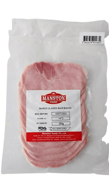 Manston Maple Glazed Ham Sliced 250g - The Pantry Expat Food & Beverage