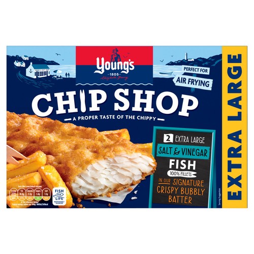 Young’s Chip Shop Extra Large Fish Fillets In Salt & Vinegar Batter ...