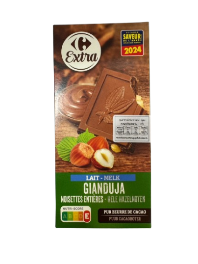 Carrefour Classic Brand Gianduja Milk Chocolate With Whole Hazelnuts ...