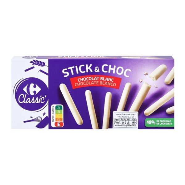 Carrefour Classic Stick & Choc White Chocolate Sticks 125g - The Pantry ...